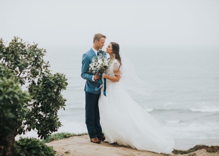 California Coastline Cliff Bridals | Olivia & Hyrum Wedding | Katelyn Bell